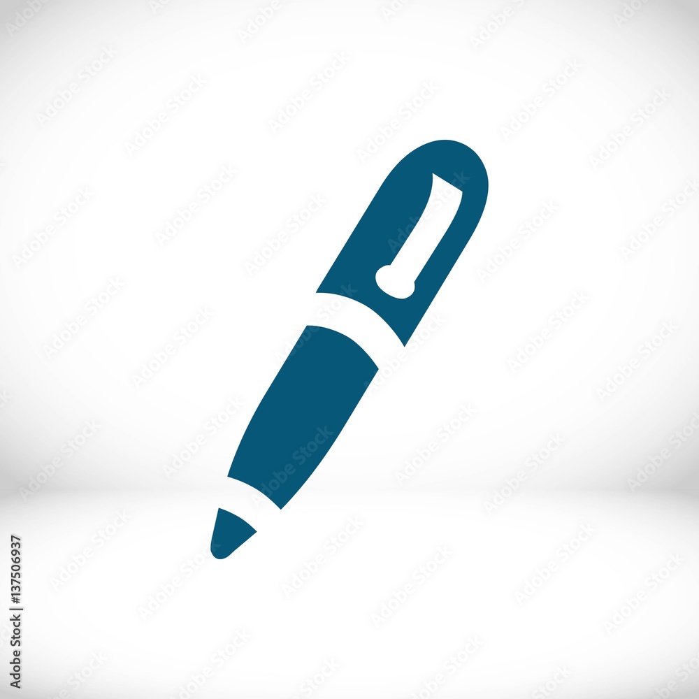 pen icon stock vector illustration flat design Stock Vector | Adobe Stock