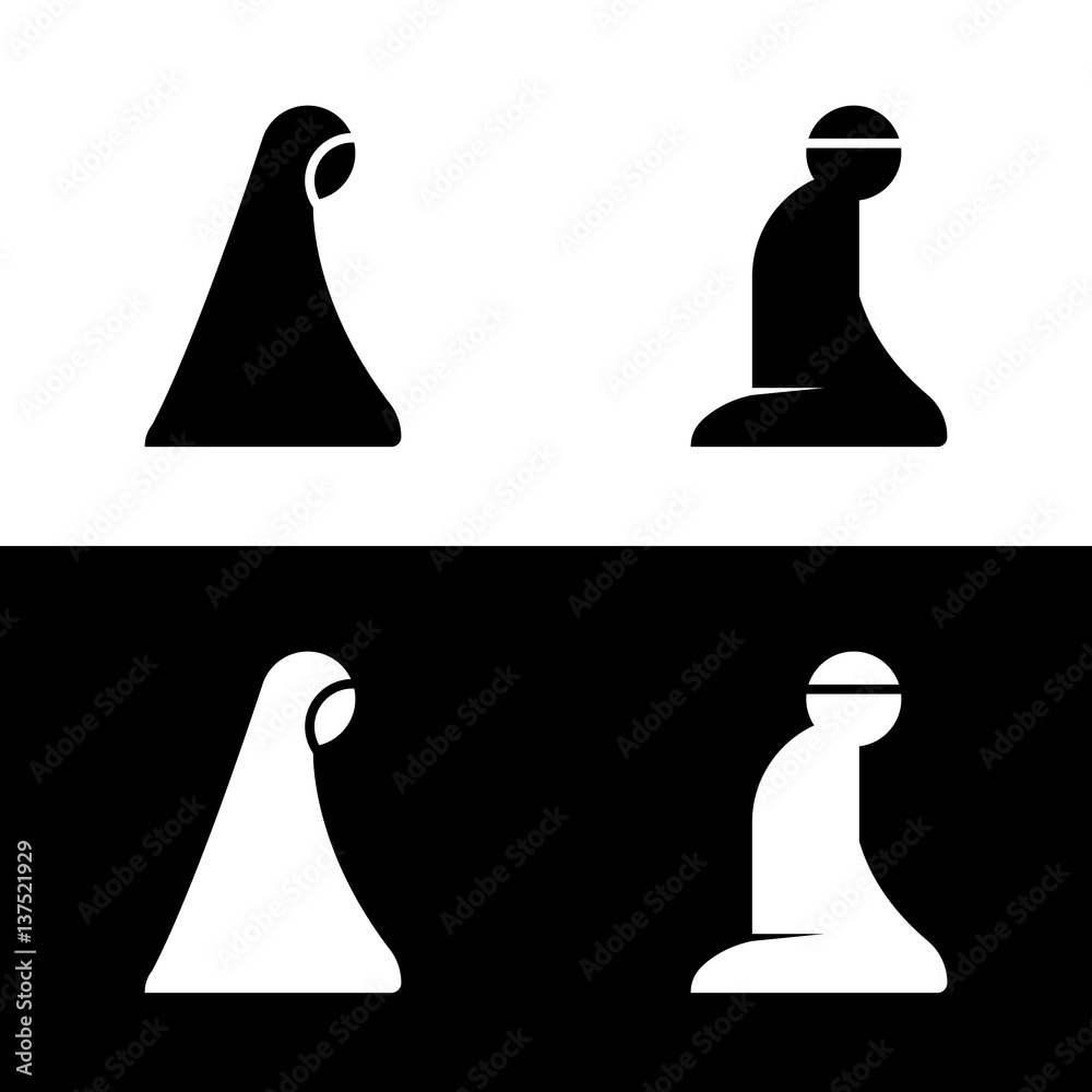 Islamic Prayer Room Area Sign Symbol Logo Icon Vector Illustration ...