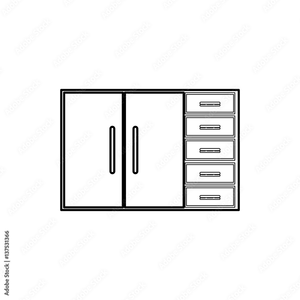 Kitchen cabinet design icon vector illustration graphic design Stock ...