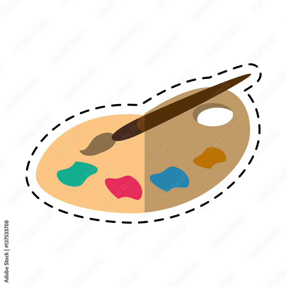 cartoon palette color paint brush vector illustration eps 10 Stock ...