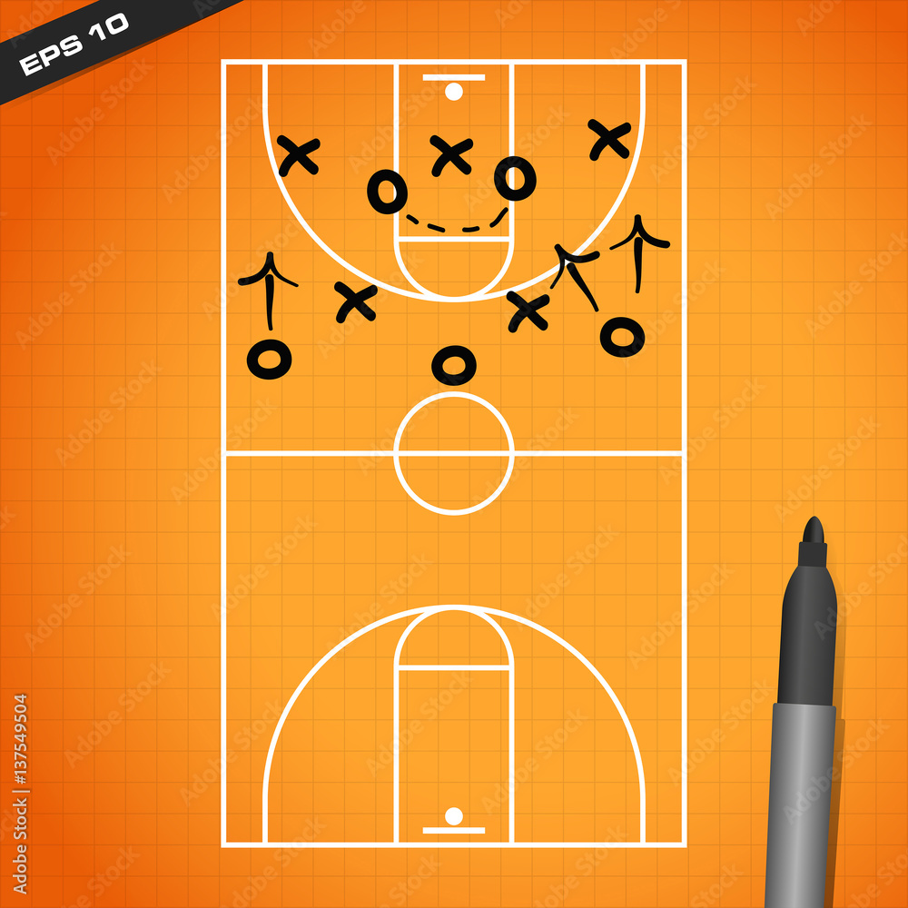 basketball court tactic design in vector format Stock Vector | Adobe Stock