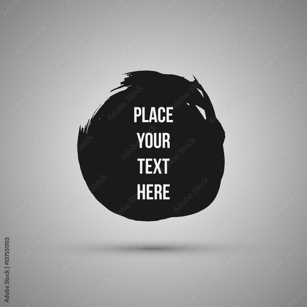 Hand drawn circle shape. Label, logo design element. Brush abstract ...