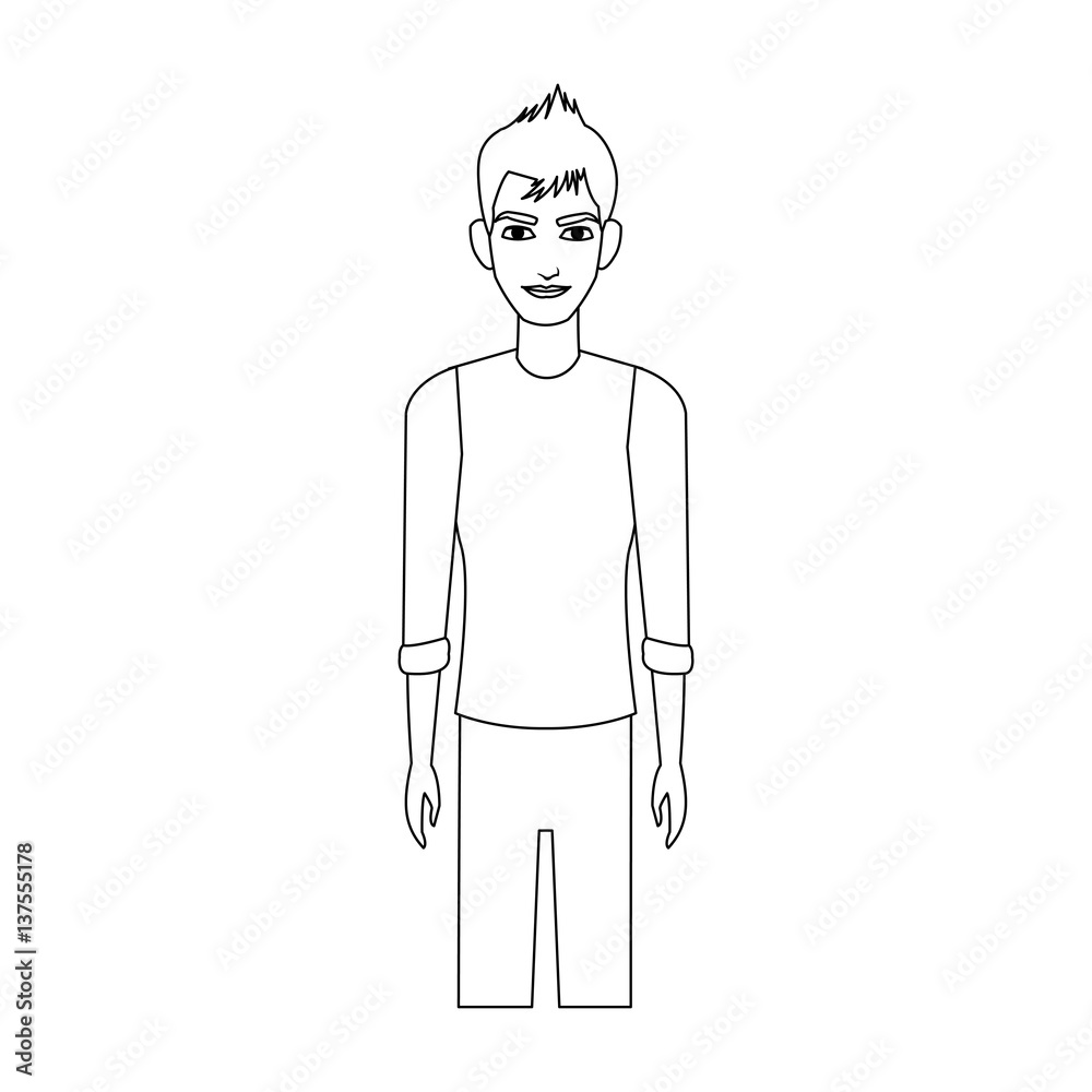 man cartoon icon over white background. vector illustration Stock ...