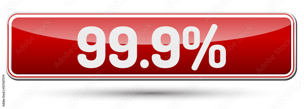 99.9 Percent - Abstract beautiful button with text. Stock Vector ...