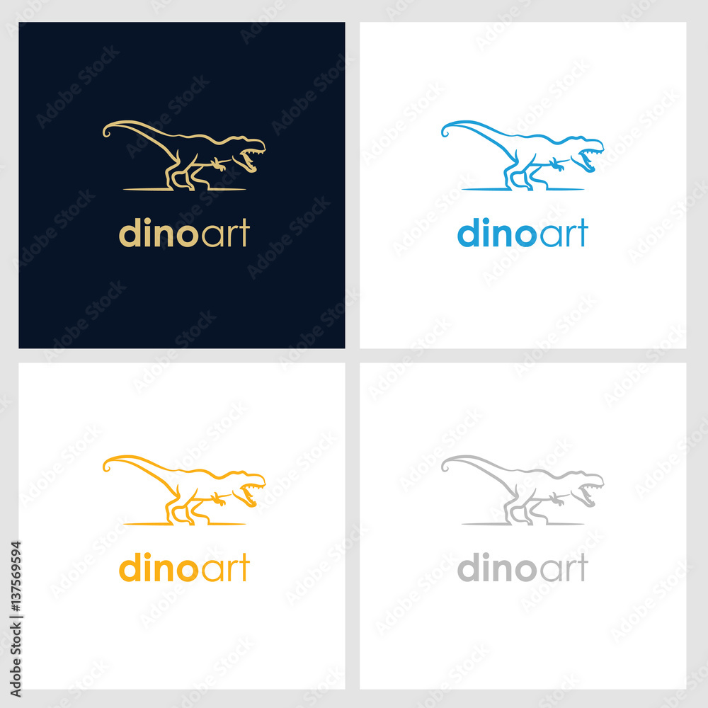 dinosaur line company logo. wild animal logo with minimalist concept ...