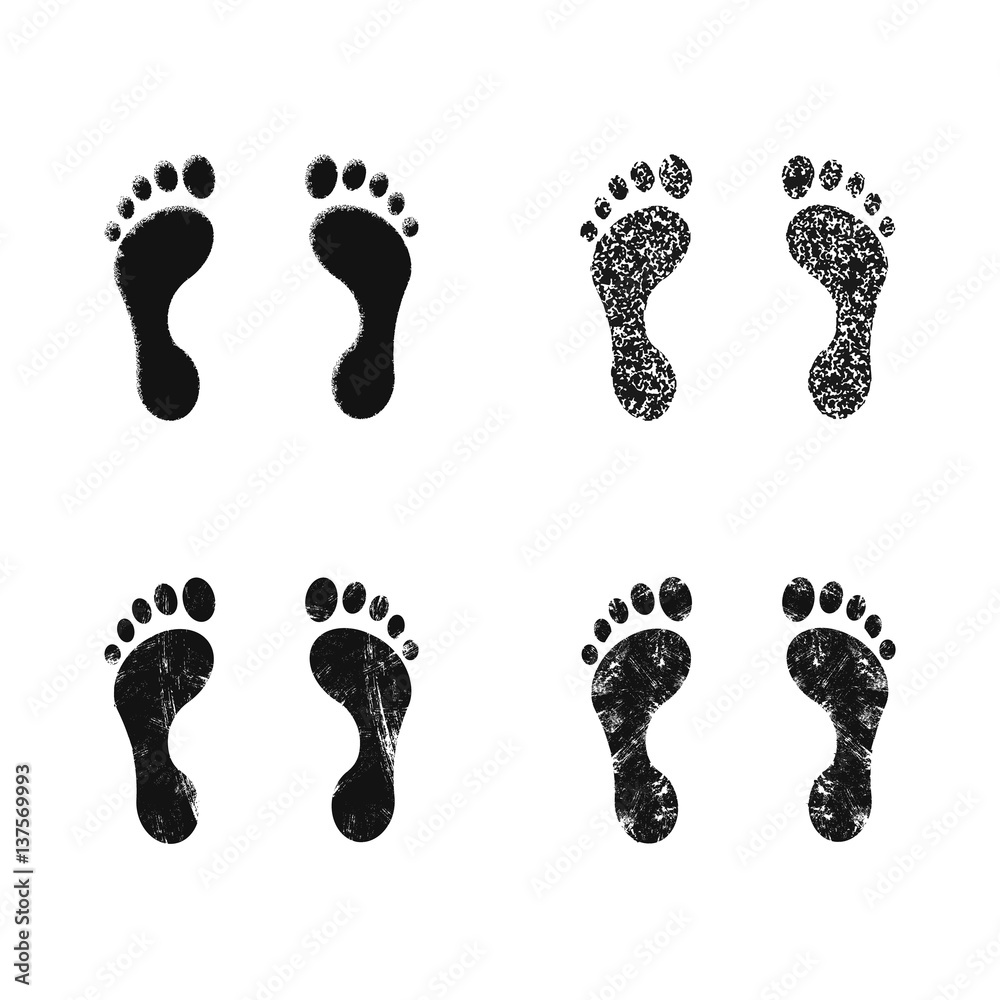 Human footprint collection. Vector illustration. Stock Vector | Adobe Stock