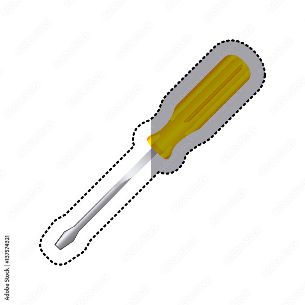 sticker screwdriver icon with spade tip vector illustration Stock ...