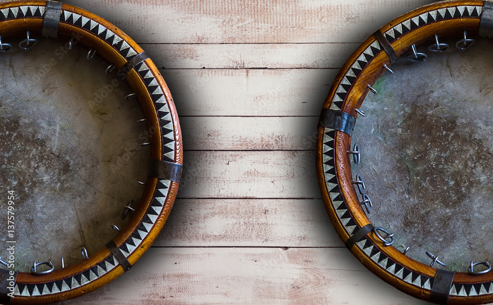 Central Asian tambourine. Uzbek doira. The traditional uzbek musical ...