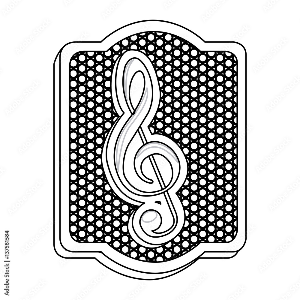 emblem music symbol icon image, vector illustration Stock Vector ...