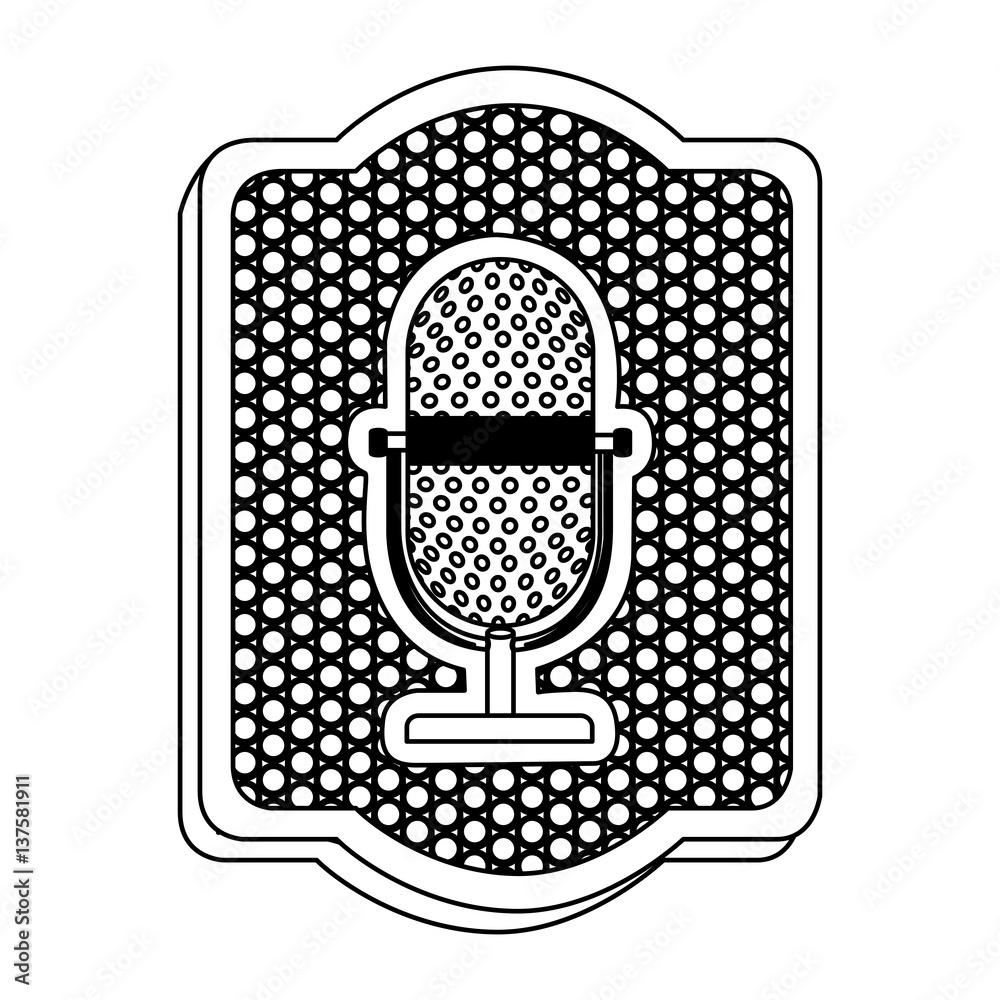 emblem microphone icon stock, vector illustration design Stock Vector ...