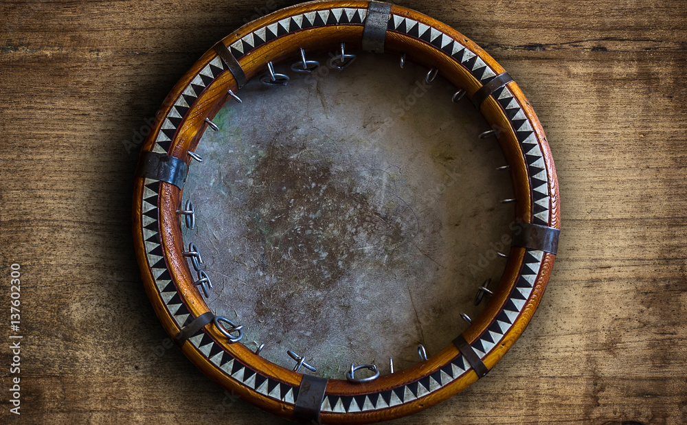 Central Asian tambourine. Uzbek doira. The traditional uzbek musical ...