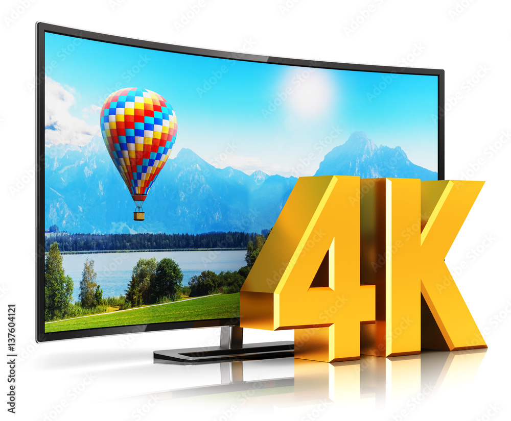 4K UltraHD curved TV Stock Illustration | Adobe Stock