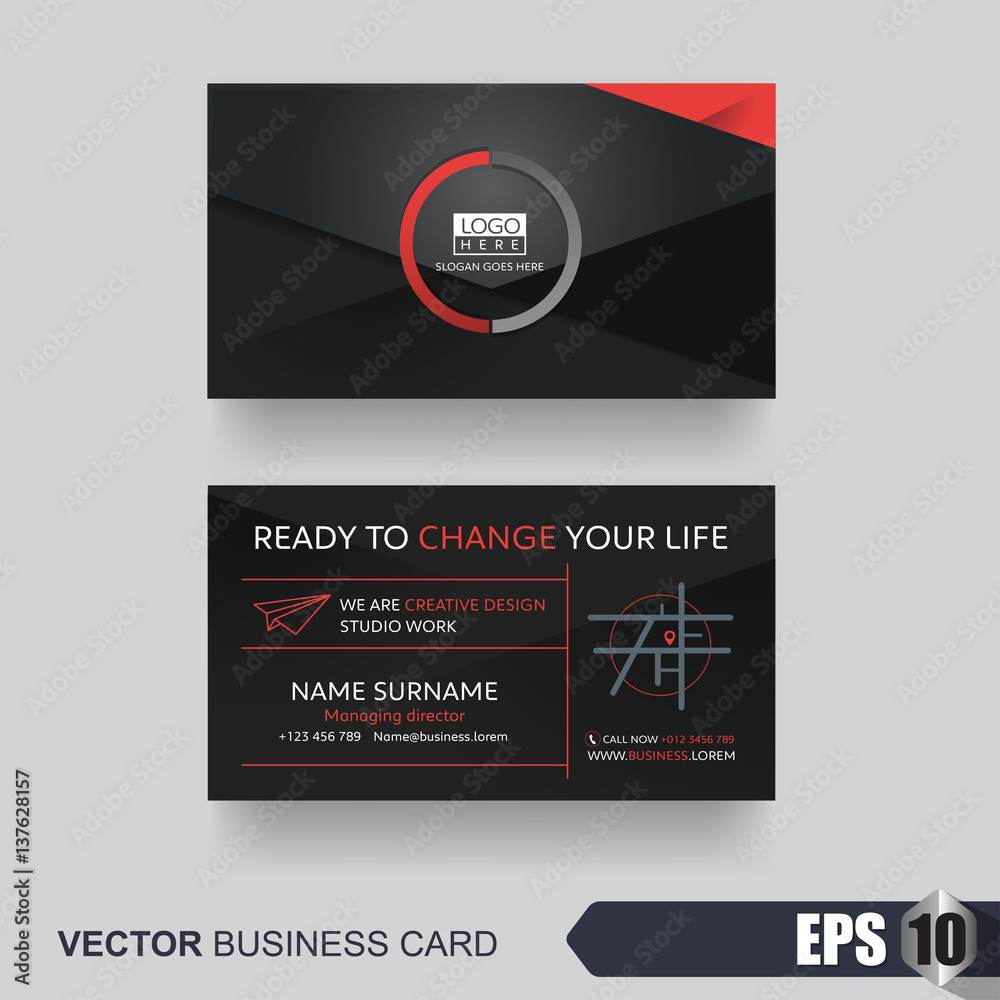 business card design layout template with modern pattern,Vector ...