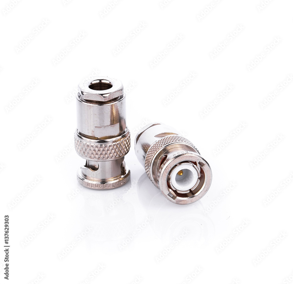 bnc connector isolated on white background Stock Photo | Adobe Stock