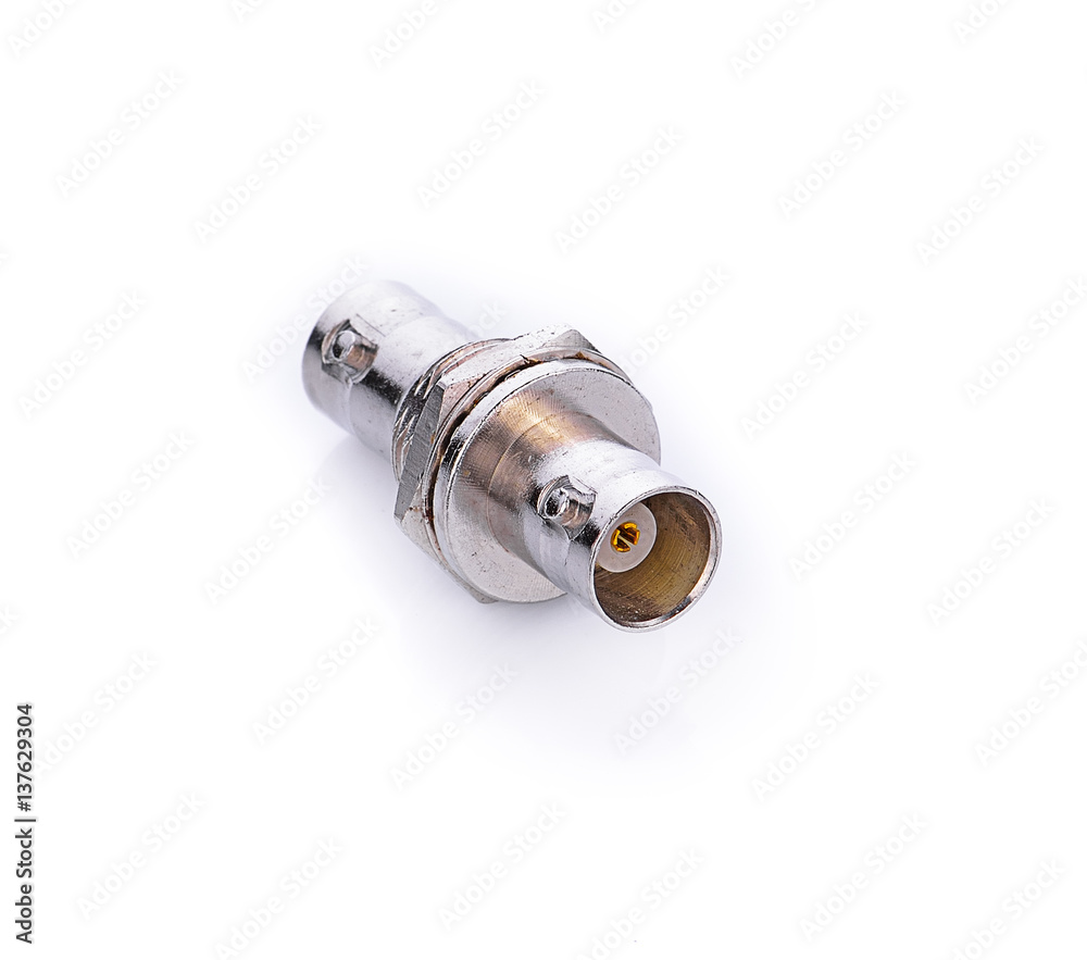 bnc connector isolated on white background Stock Photo | Adobe Stock