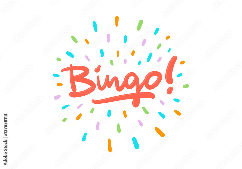 Bingo vector logo postcard with splash effect Stock Vector | Adobe Stock