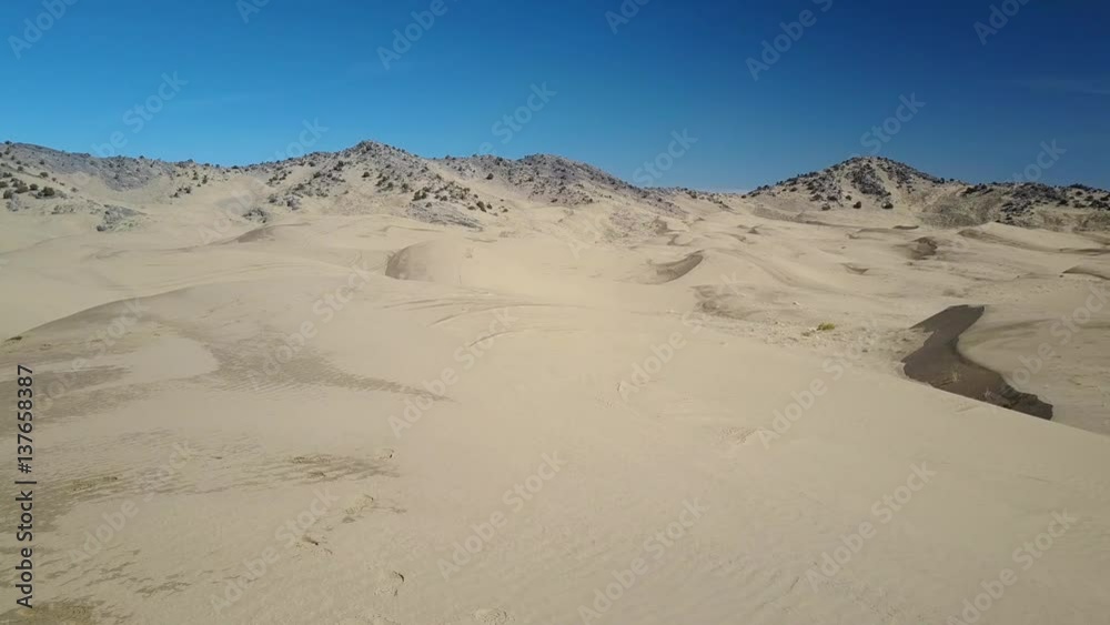 Aerial sand dunes mountain landscape climb. Little Sahara Recreation ...