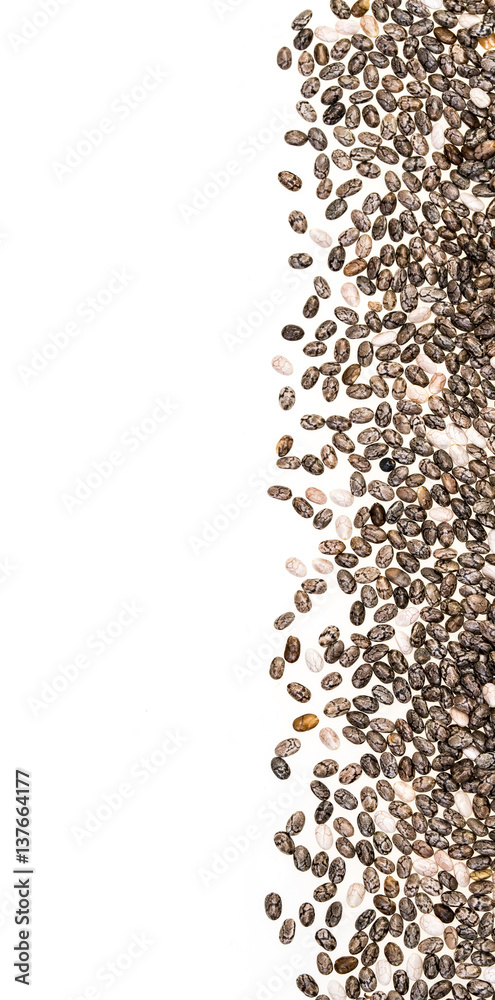 Vertical chia seed right side border on white background Stock Photo ...