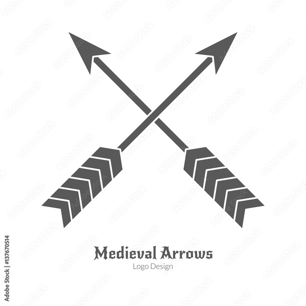 Medieval logo emblem template. Single logo, modern black simple style ...
