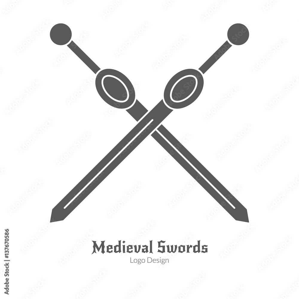 Medieval logo emblem template. Single logo, modern black simple style ...