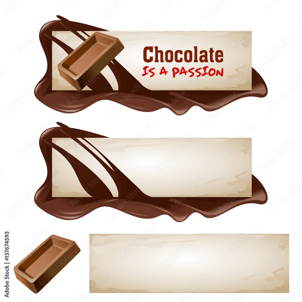 Set of vector chocolate banners. vector de Stock | Adobe Stock