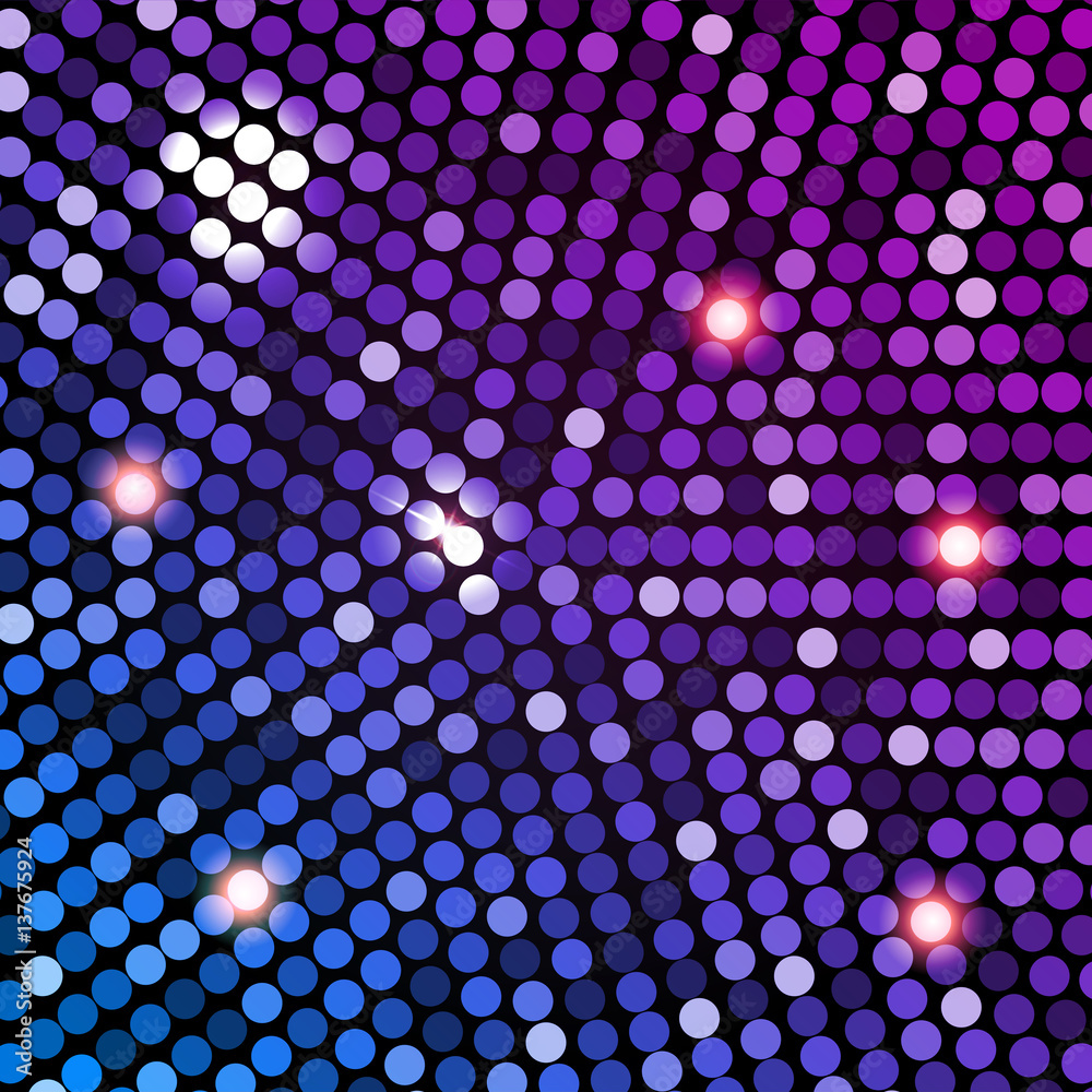 Vector purple disco lights purple background. Club neon pattern ...