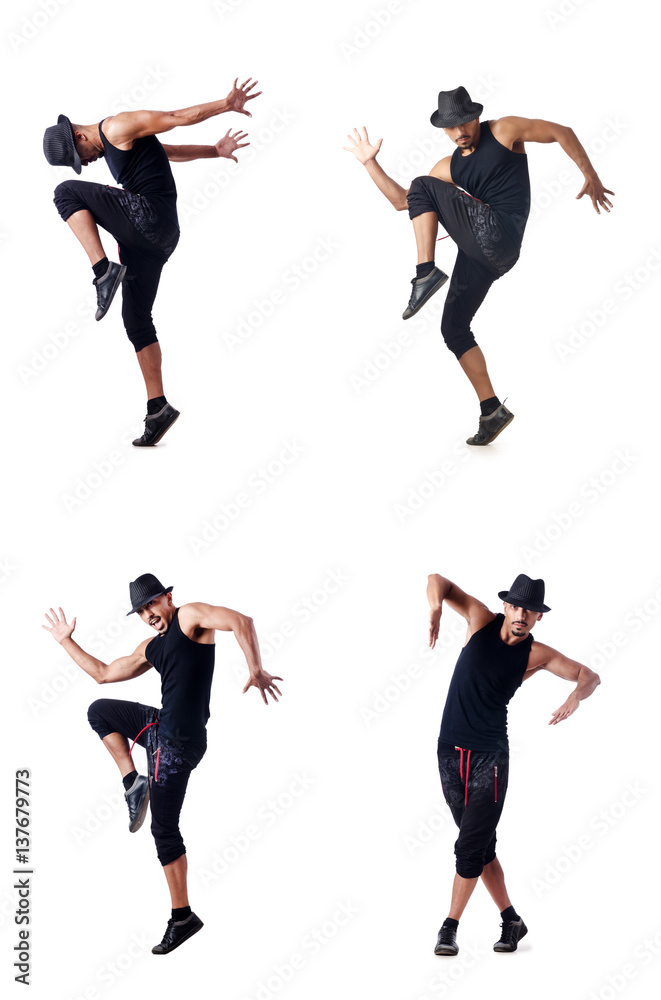 Muscular dancer isolated on white Stock Photo | Adobe Stock