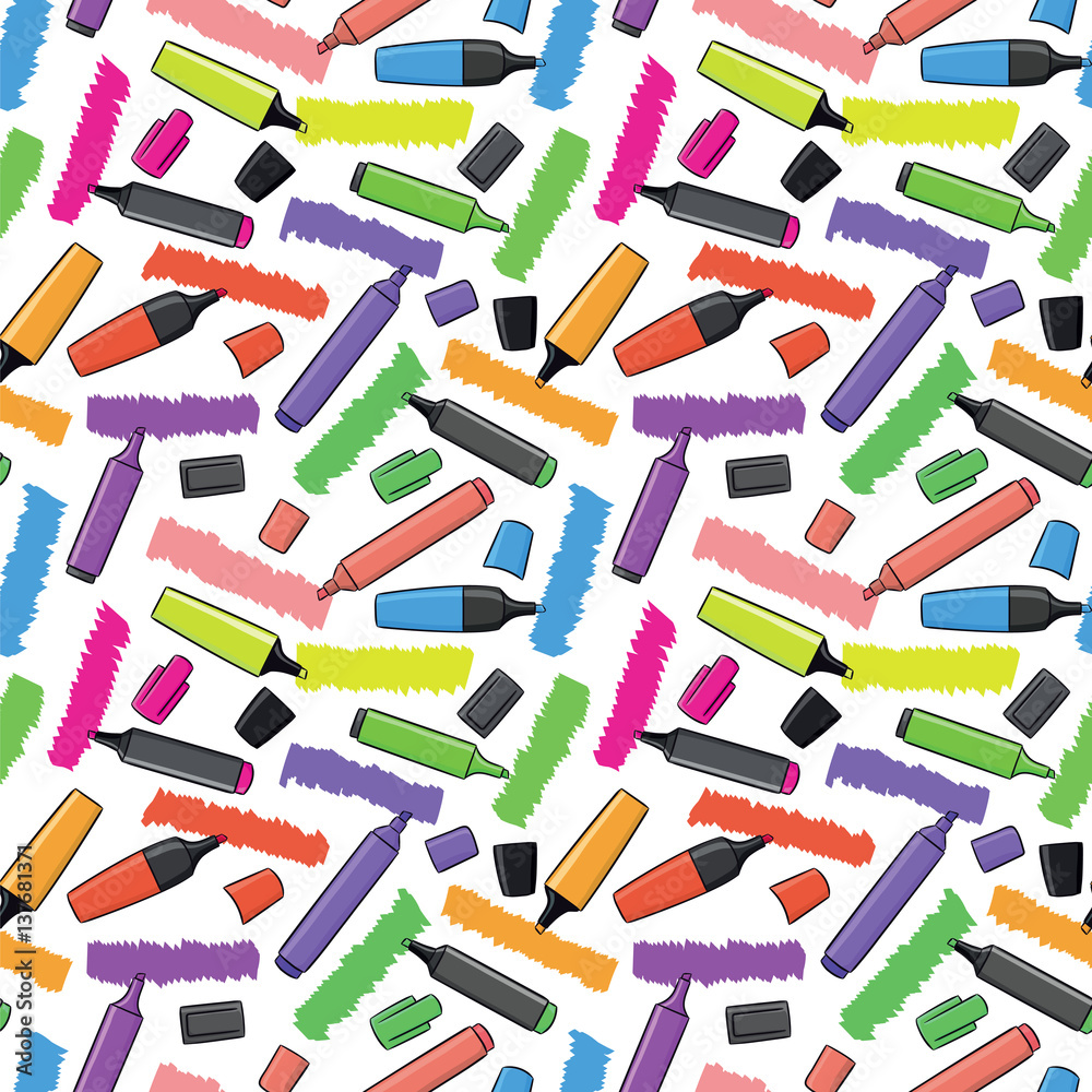 seamless background with markers Stock Vector | Adobe Stock