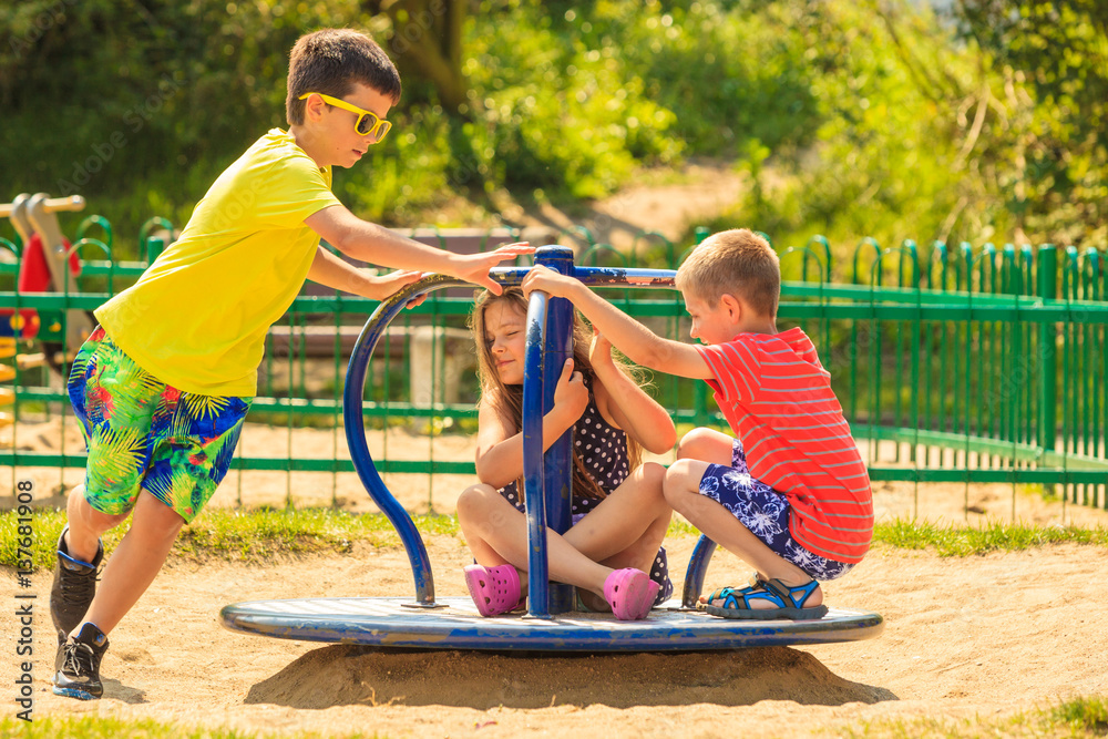 Kids having fun on playground. Stock Photo | Adobe Stock