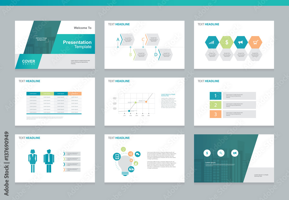 presentation background design template with infographic elements ...