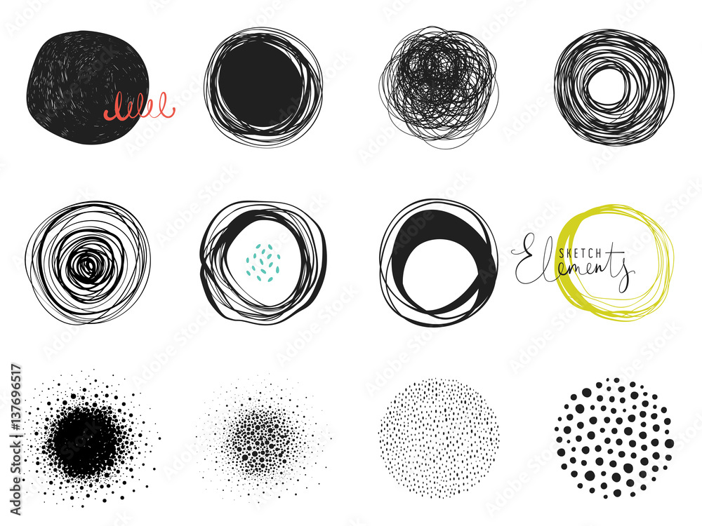 Circle clip art elements. Use for branding, identity, business cards ...