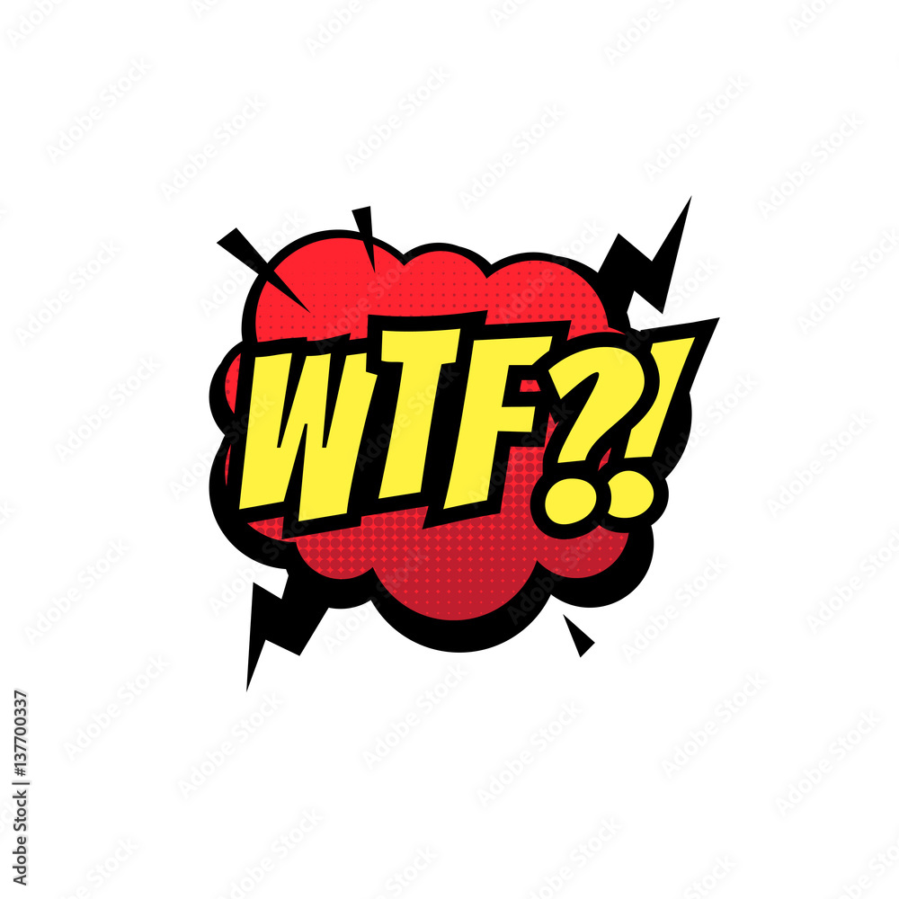 WTF comic text bubble vector isolated color icon vector de Stock ...