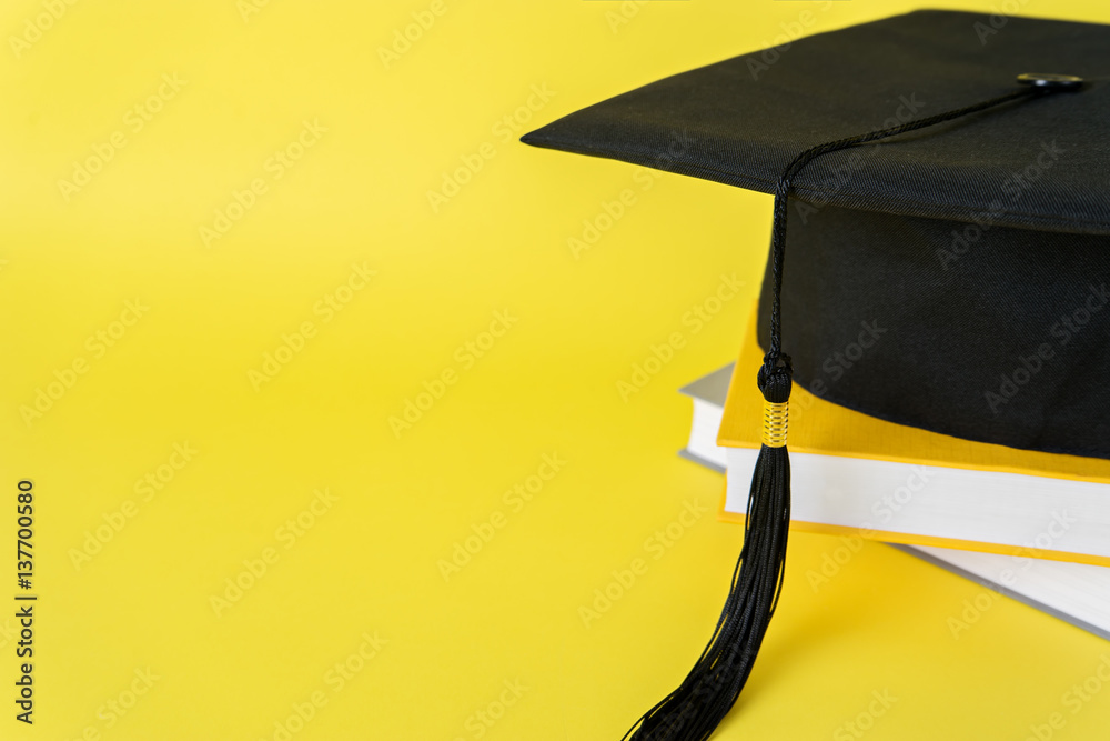 academic hat with student books Stock Photo | Adobe Stock