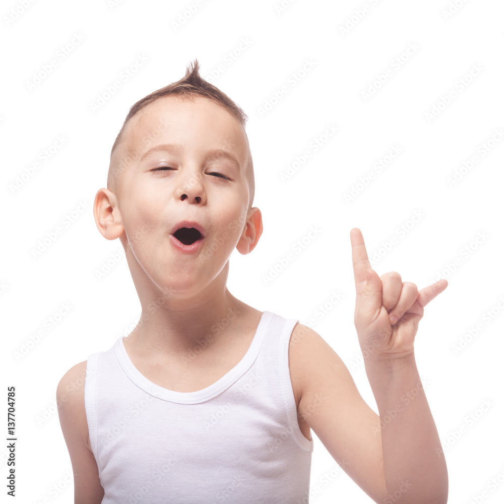 Funny rocking kid Stock Photo | Adobe Stock