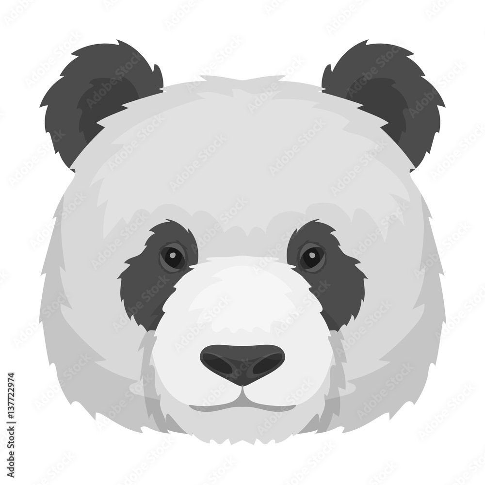 Panda icon in cartoon style isolated on white background. Realistic ...
