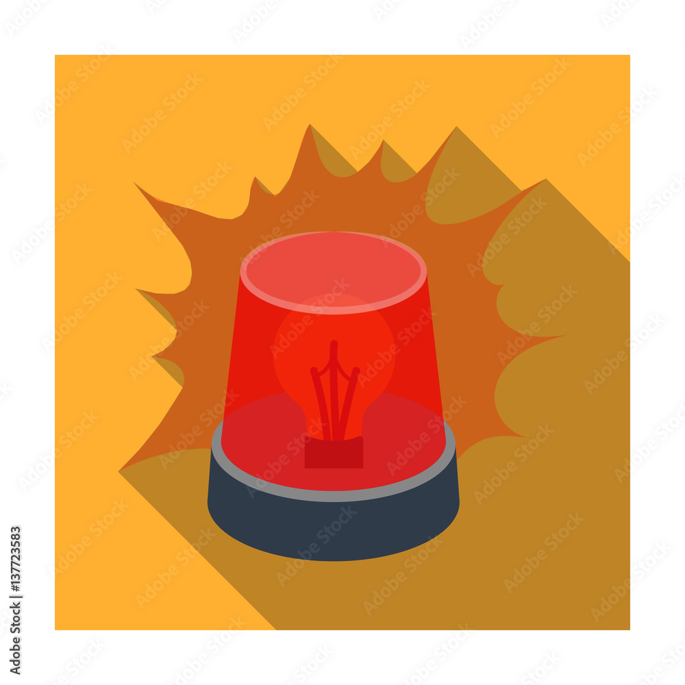 Emergency rotating beacon light icon in flat style isolated on white ...