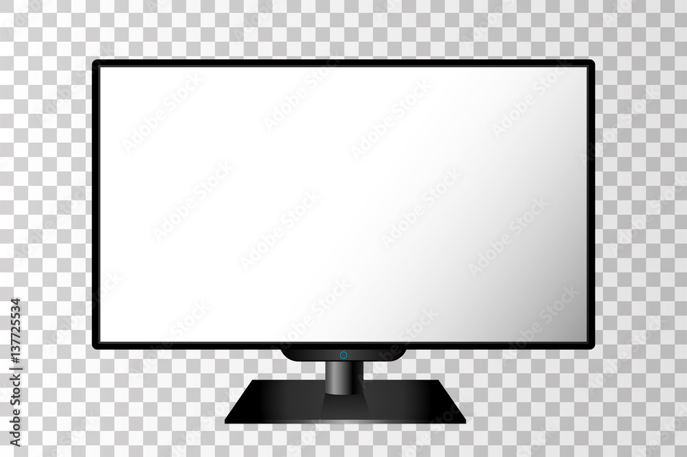 Realistic black modern TV monitor isolated. Vector illustration Stock ...