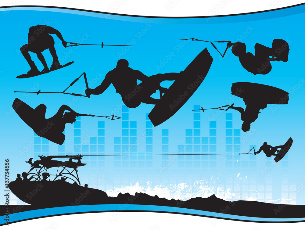 Wakeboarding Stock Vector | Adobe Stock