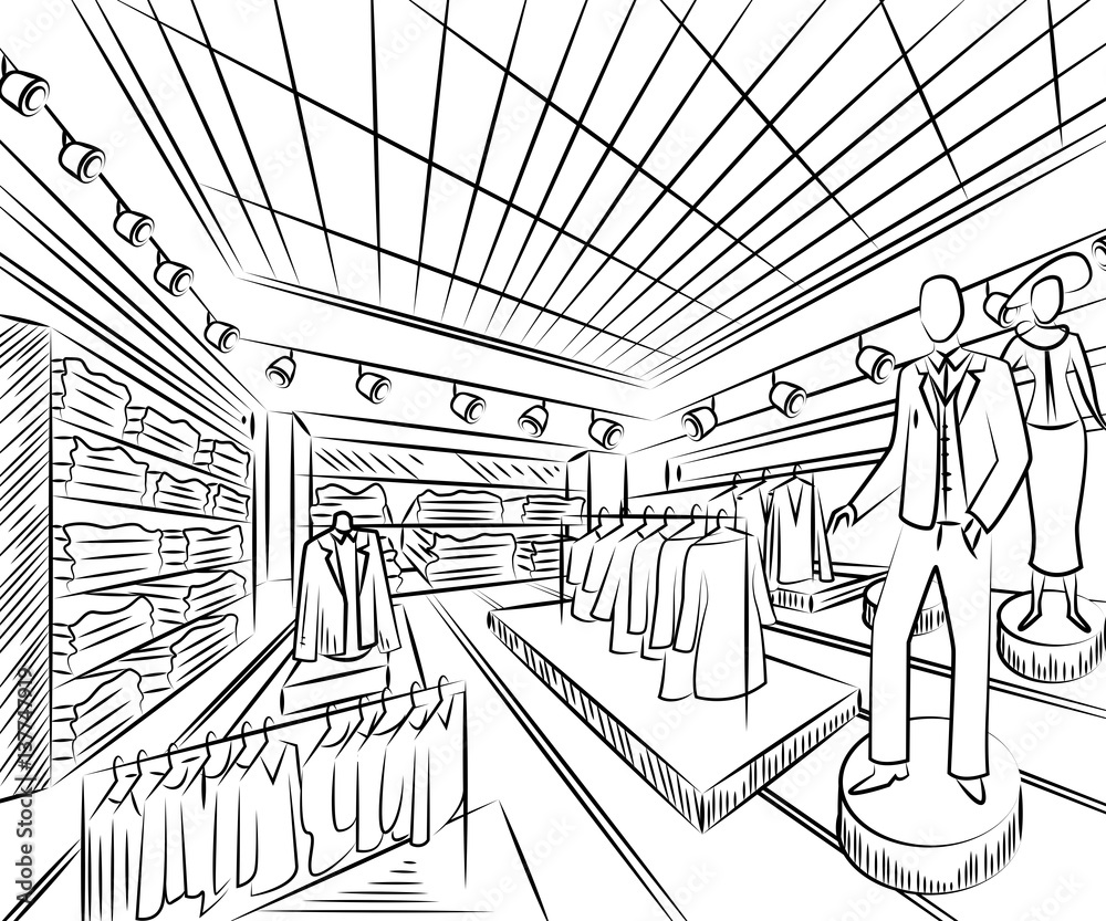Department Store Interior Sketch
