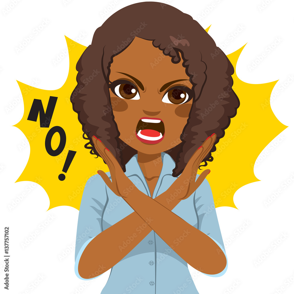 Girl Saying No Clipart