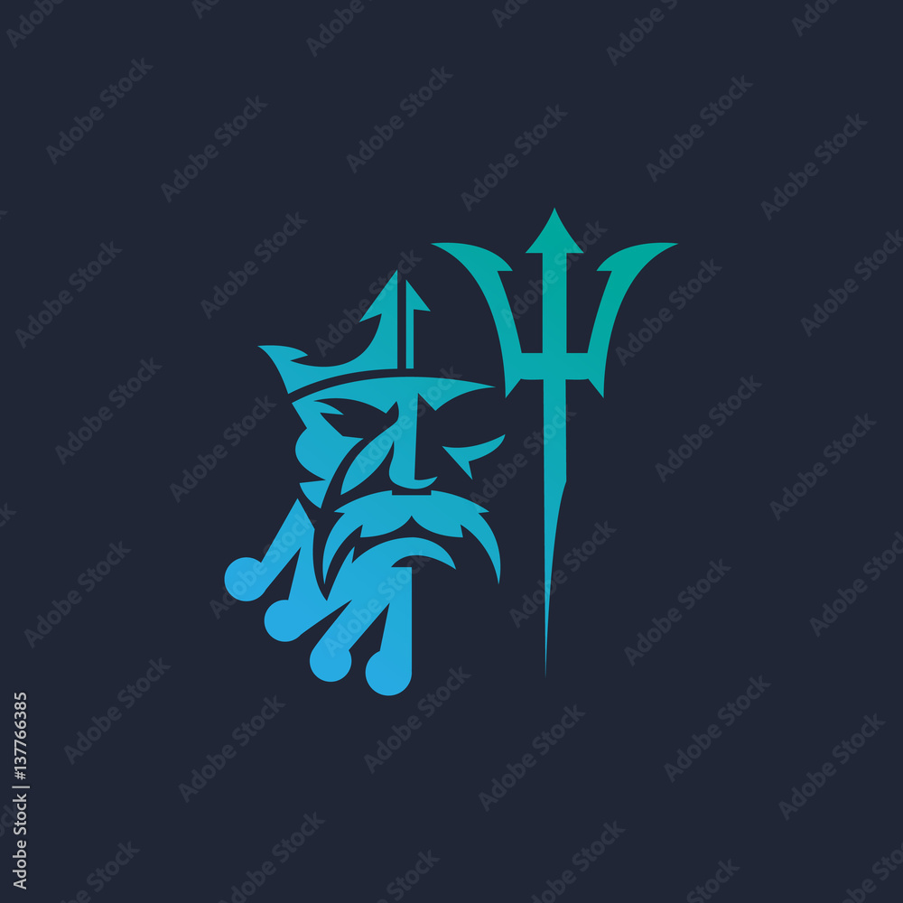 Poseidon logo Stock Vector | Adobe Stock