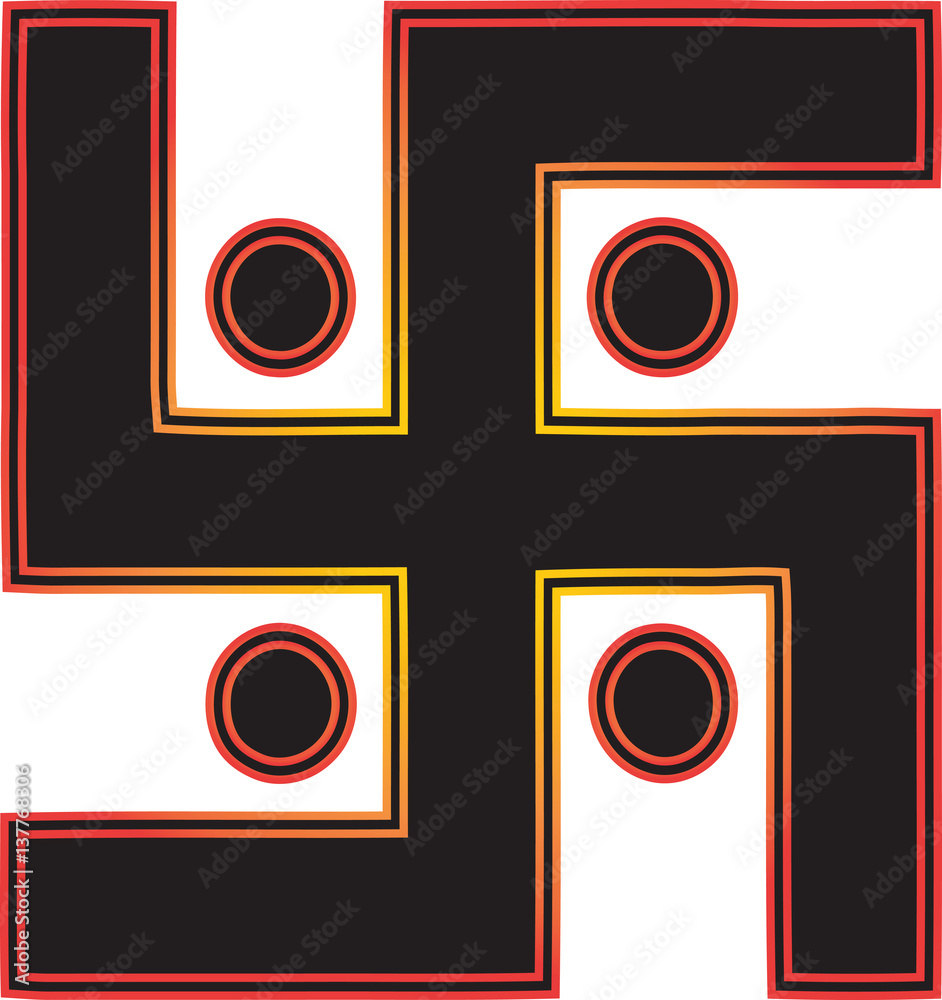The most important symbol in Jainism - Sun Swastika. Stock Vector ...