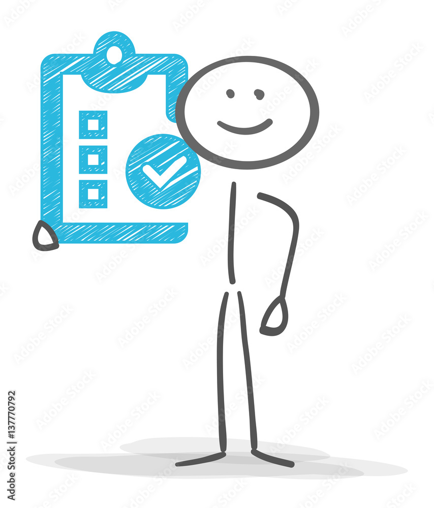 stickman checklist Stock Vector | Adobe Stock
