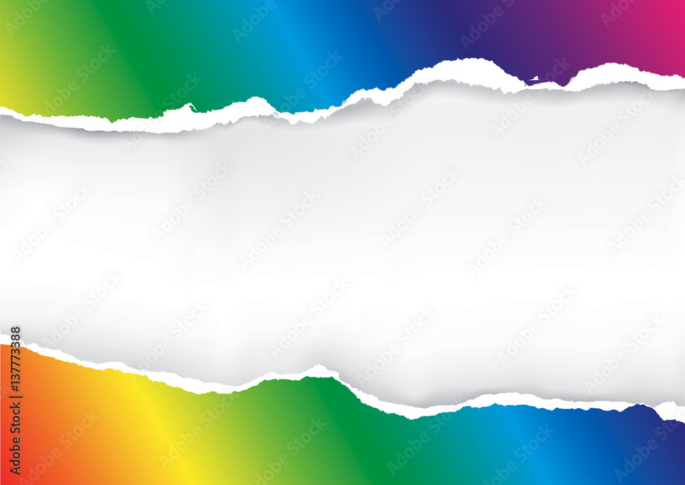 Rainbow colored torn paper background llustration of colorful ripped ...