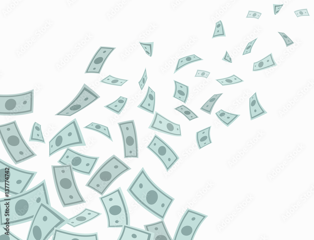 Money rain falling from above. Vector Illustration. Stock Vector ...
