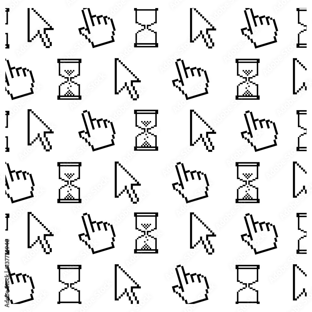 monochrome background with computer cursors vector illustration Stock ...