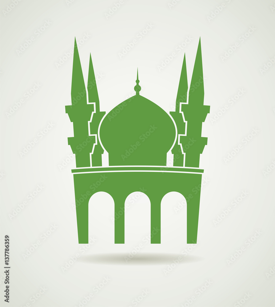 vector islamic mosque icon or symbol Stock Vector | Adobe Stock