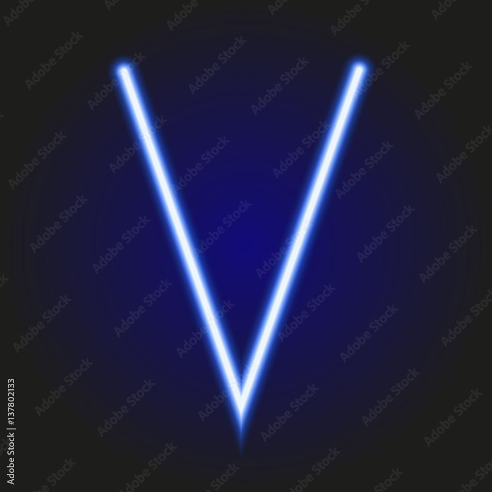 Neon Letter V