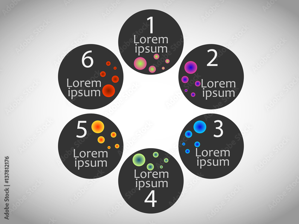 Business Infographics dark circle Vector illustration. can be used for ...