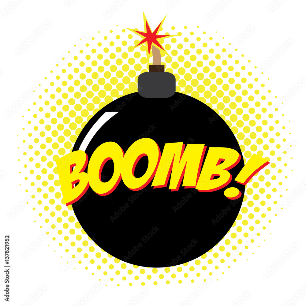 Isolated comic bomb on a white background, Vector illustration Stock ...